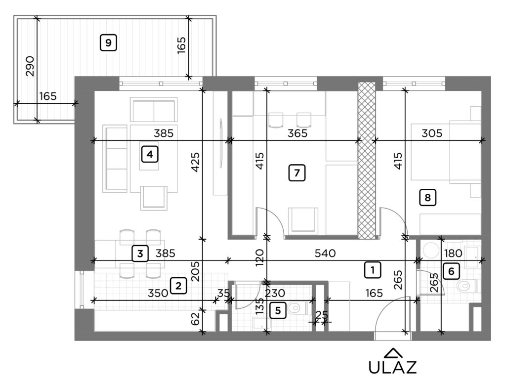 Trosoban stan I – Planet Residence